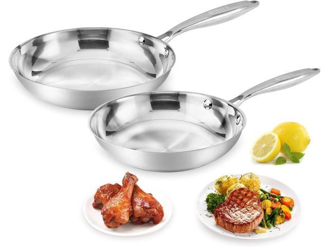 Click here for Fry Pan Set of 2 8 & 10 Tri-Ply Stainless Steel Fr... prices