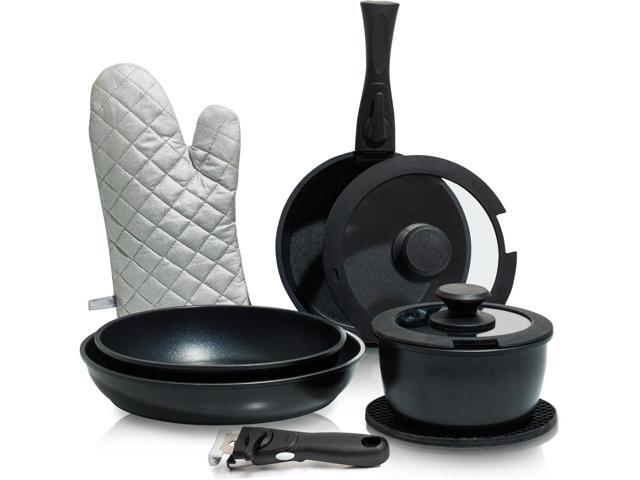 Click here for Moss & Stone 10pcs Black Pots and Pans Set Non Sti... prices