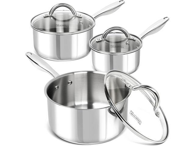 Click here for MICHELANGELO Saucepan Set 6pc  18/10 Stainless Ste... prices