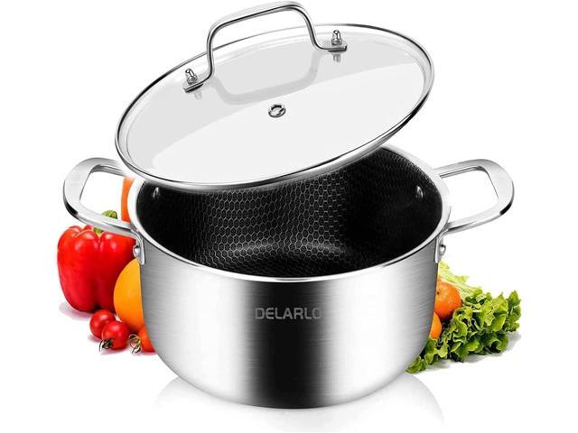 Click here for DELARLO Tri-Ply Stainless Steel Stock Pot  5QT Non... prices