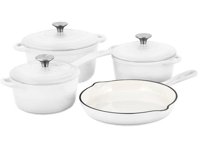 Click here for Basque Enameled Cast Iron Cookware Set (Blanc Whit... prices