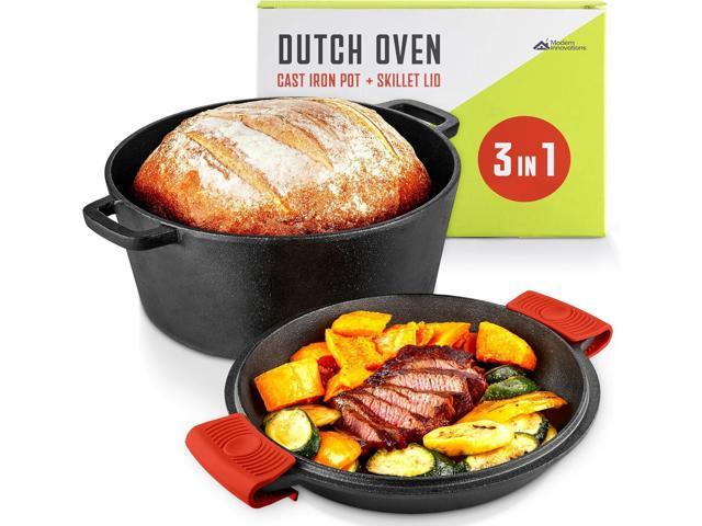 Click here for Cast Iron Dutch Oven Pot with Lid  3-in-1  5 Quart... prices