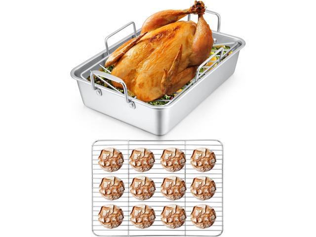 Click here for 15.3 Inch Roasting Pan with V-shaped Rack & Flat C... prices