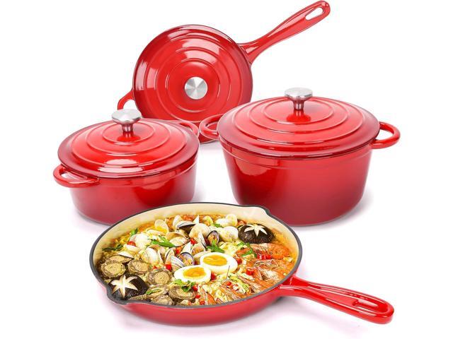 Click here for Hisencn Enameled Cast Iron Cookware Set - 7 Piece... prices