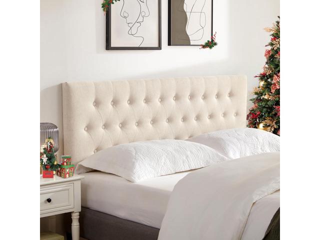 Click here for Tufted Upholstered Headboard Queen Size  Solid Woo... prices