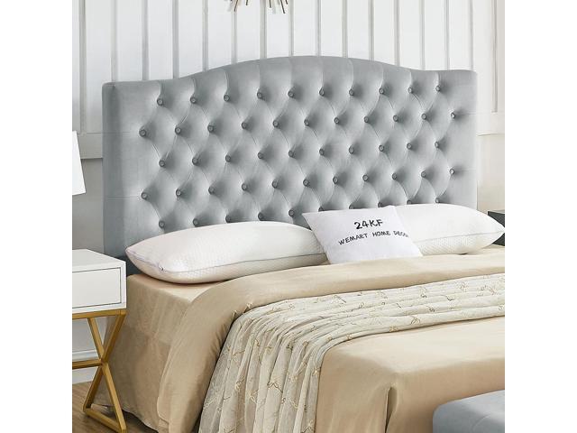 Click here for 24KF Velvet Upholstered Tufted Button Queen Headbo... prices