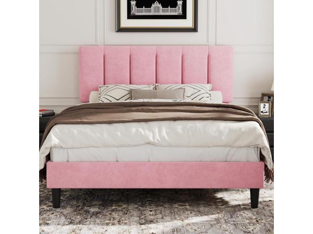 Click here for VECELO Queen Bed Frame with Upholstered Headboard... prices