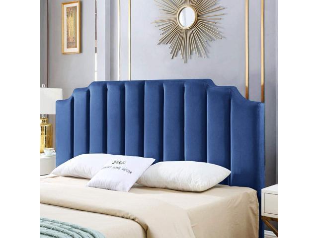 Click here for 24KF Modern Navy Velvet Upholstered King Headboard... prices