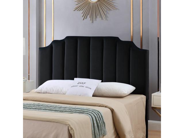 Click here for 24KF Black Velvet Upholstered Queen Size Headboard... prices