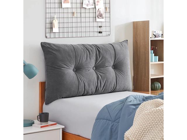 Click here for Rainha - Plush Tufted College Headboard - Dark Gra... prices