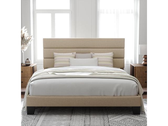 Click here for Allewie King Size Platform Bed Frame with Fabric U... prices