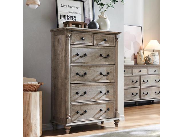 Click here for T4TREAM Farmhouse 6 Drawers Dresser Chests for Bed... prices