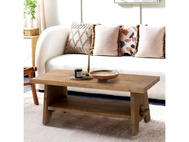 Click here for Farmhouse Wood Coffee Table - 43.4 Mid Century Mod... prices