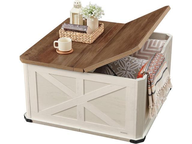 Click here for VASAGLE Farmhouse Coffee Table with Storage  Squar... prices