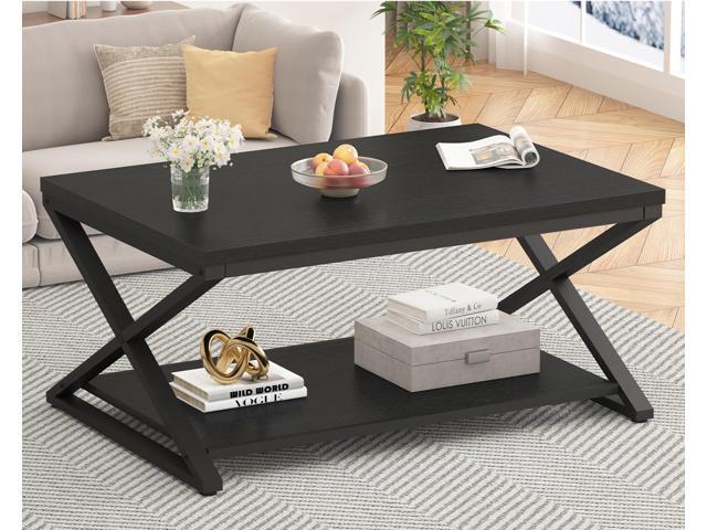 Click here for HSH Black Coffee Table with Storage Shelf  Modern... prices