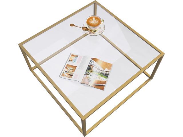 Click here for SAYGOER Gold Coffee Table Glass Modern Coffee Tabl... prices