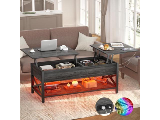 Click here for Aheaplus Lift Top Coffee Center Table with LED Lig... prices