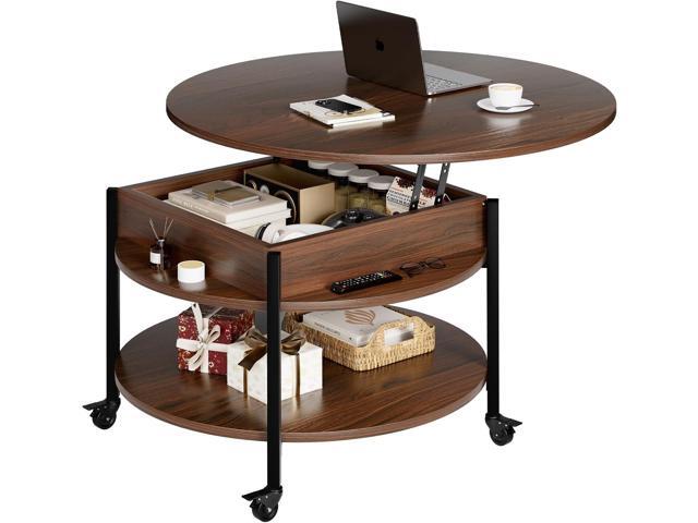Click here for FABATO Round Lift Top Coffee Table with Wheels  Ci... prices