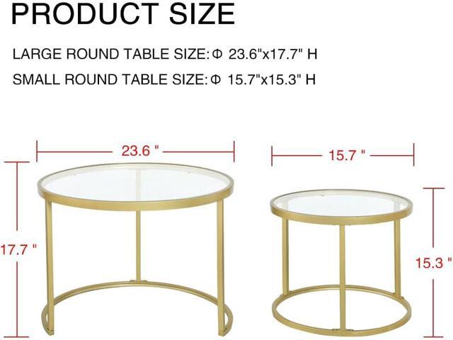Click here for Round Nesting Coffee Table Gold Set of 2 for Livin... prices