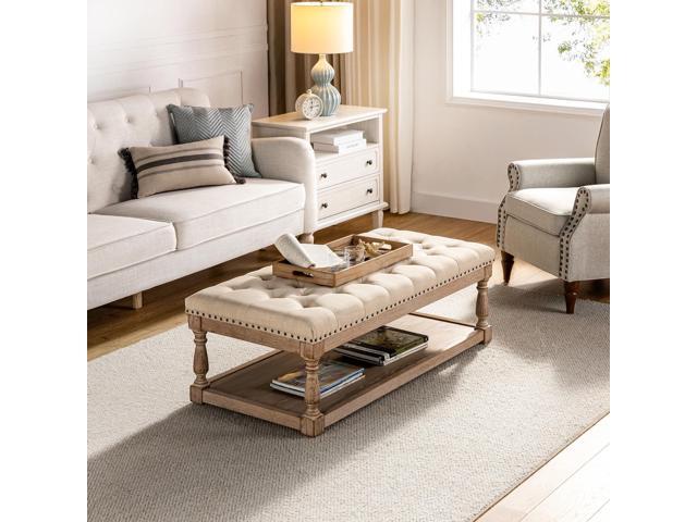 Click here for HULALA HOME Rectangle Ottoman Coffee Table with Tr... prices