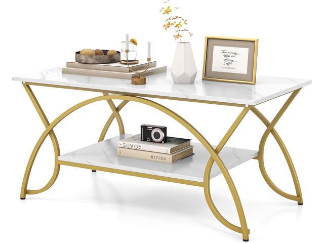 Click here for Giantex 2-Tier Rectangular Coffee Table  Faux Marb... prices