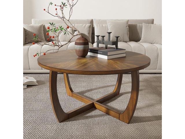 Click here for LEEMTORIG Round Wood Coffee Table  Mid Century Mod... prices