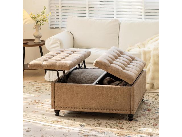 Click here for Redlife 35 Inch Large Square Storage Ottoman Bench... prices