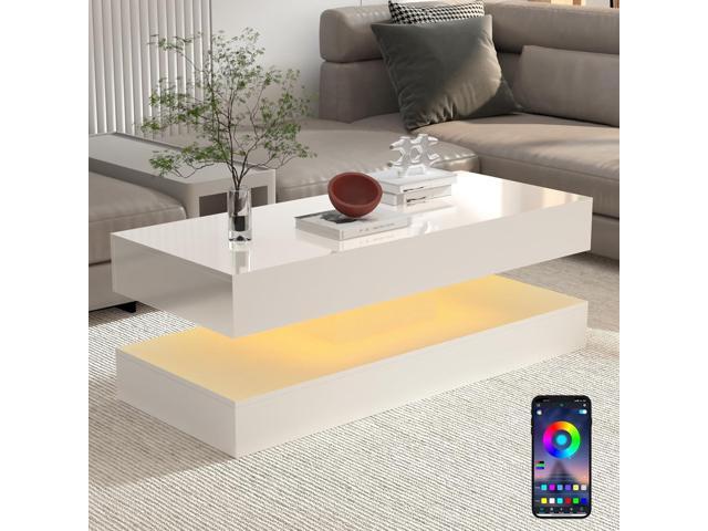 Click here for Uspeedy 47.3IN High Glossy LED Coffee Table APP LE... prices