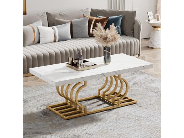Click here for Tribesigns Modern Coffee Table  47 Inch Faux Marbl... prices