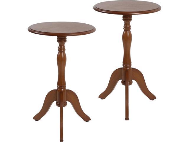 Click here for HLR Round Small End Table Set of 2  Wooden Pedesta... prices