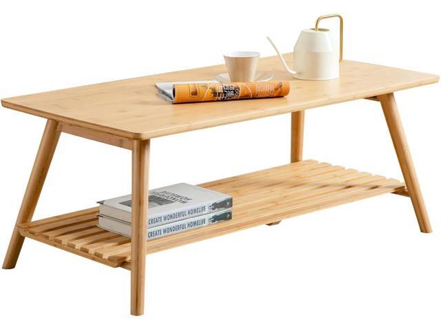 Click here for Nnewvante Coffee Table Foldable Bamboo Mid Century... prices