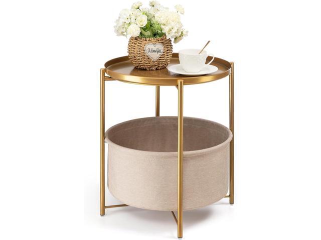 Click here for danpinera Round Side Table with Fabric Storage Bas... prices