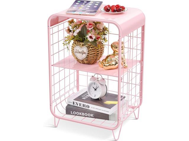 Click here for APEXCHASER Cute Pink Nightstand Metal Side Table 3... prices