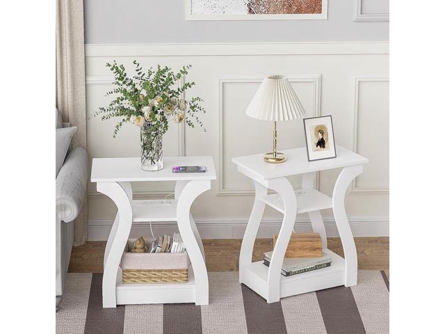 Click here for End Tables Living Room Set of 2 End White Table wi... prices