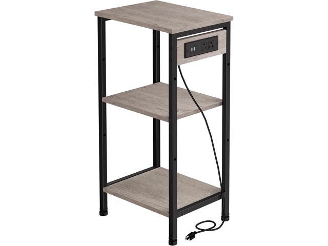 Click here for Tall End Table with Charging Station  3 Tier Narro... prices