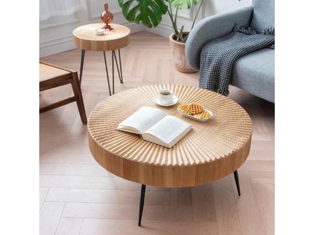 Click here for LONYKE 2-Piece Farmhouse Nesting Table Round with... prices