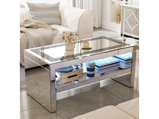 Click here for IKIFLY Mirrored Coffee Table with Mirror Crystal B... prices