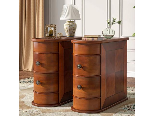 Click here for Tribesigns Wood End Table Set of 2  Narrow Solid S... prices