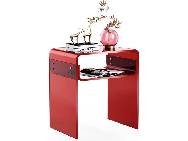 Click here for Clear Acrylic End Table 2-Tier Bedside Nightstand... prices