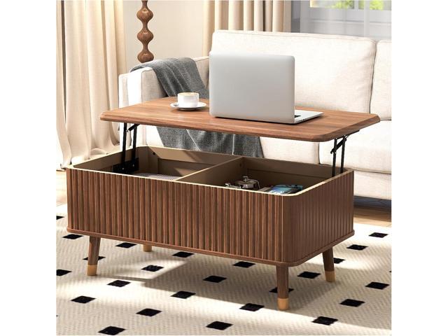 Click here for Fluted Lift Top Coffee Table with Storage Shelf &... prices