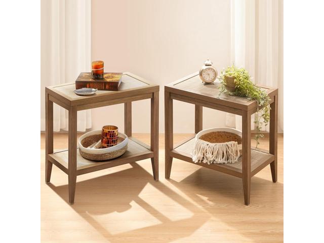 Click here for SICOTAS Rattan Nightstands Set of 2 Bedside Table... prices