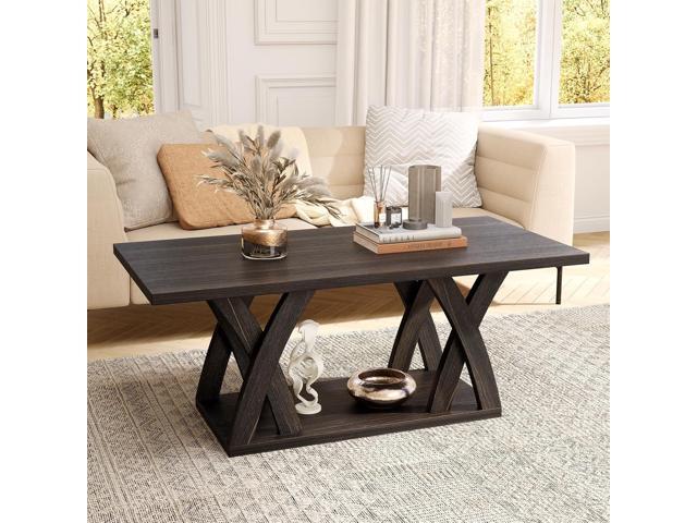 Click here for Farmhouse Coffee Table with Shelf  Wood Coffee Tab... prices