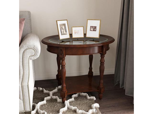 Click here for PADMA HOUSE Traditional Solid Wood Oval End Table... prices