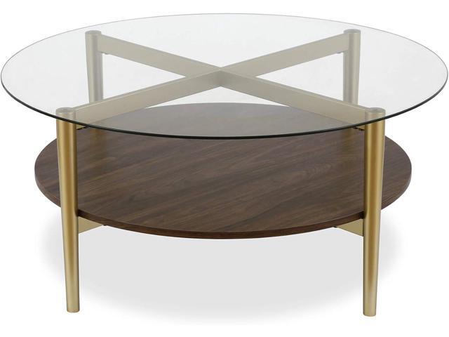 Click here for Otto 36 Wide Round Coffee Table with MDF Shelf in... prices