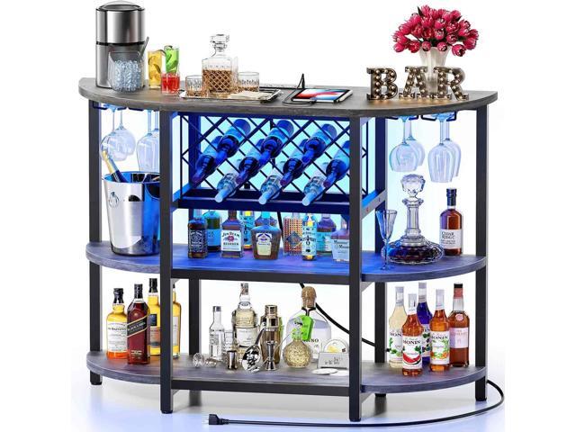 Click here for Zarler Bar Cart Bar Table with Power Outlet  LED H... prices