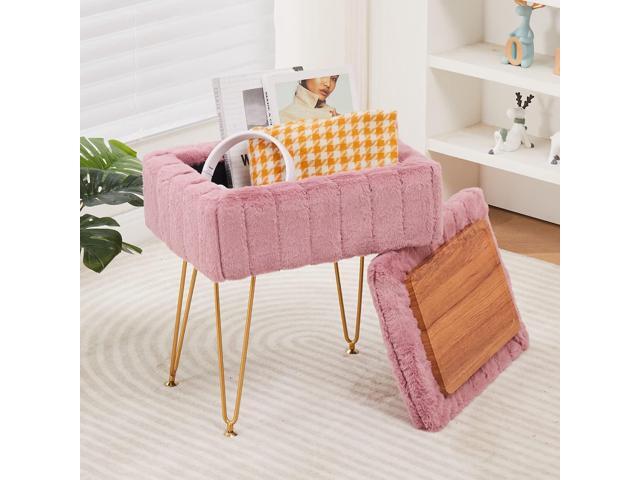 Click here for Wimarsbon Faux Mink Fur Storage Ottoman  Modern So... prices