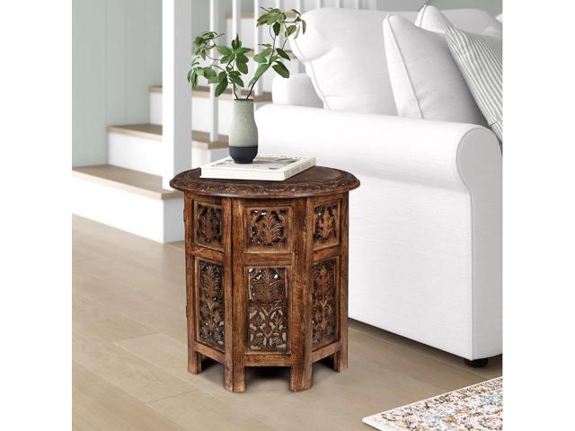Click here for Lightnpro Handcrafted Wooden Round Accent Table -... prices
