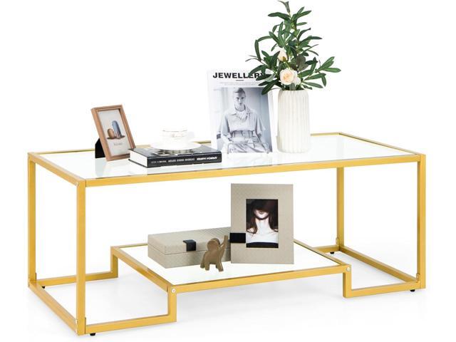 Click here for Tangkula Rectangular Glass Coffee Table  45 Wide M... prices