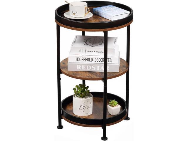 Click here for Dulcii Side Table  Round End Table with 3 Storage... prices
