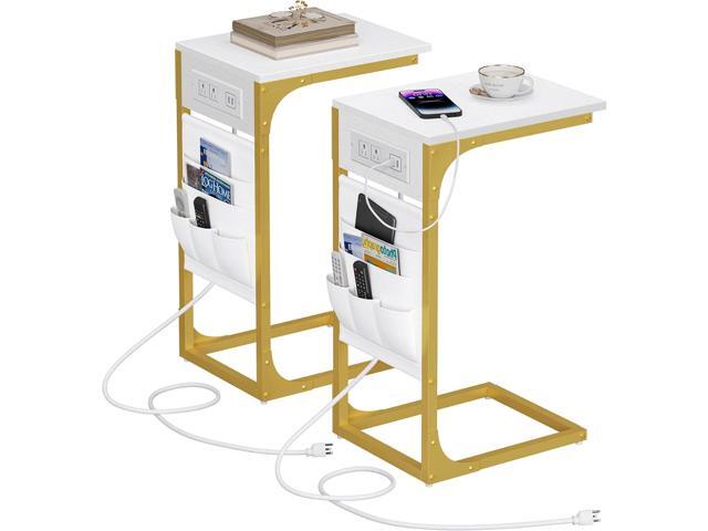 Click here for TUTOTAK C Shaped End Table with Charging Station... prices